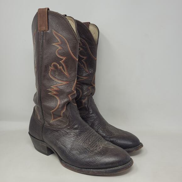 Larry Mahan | Shoes | Vintage Larry Mahan Boots D Brown Leather Western ...